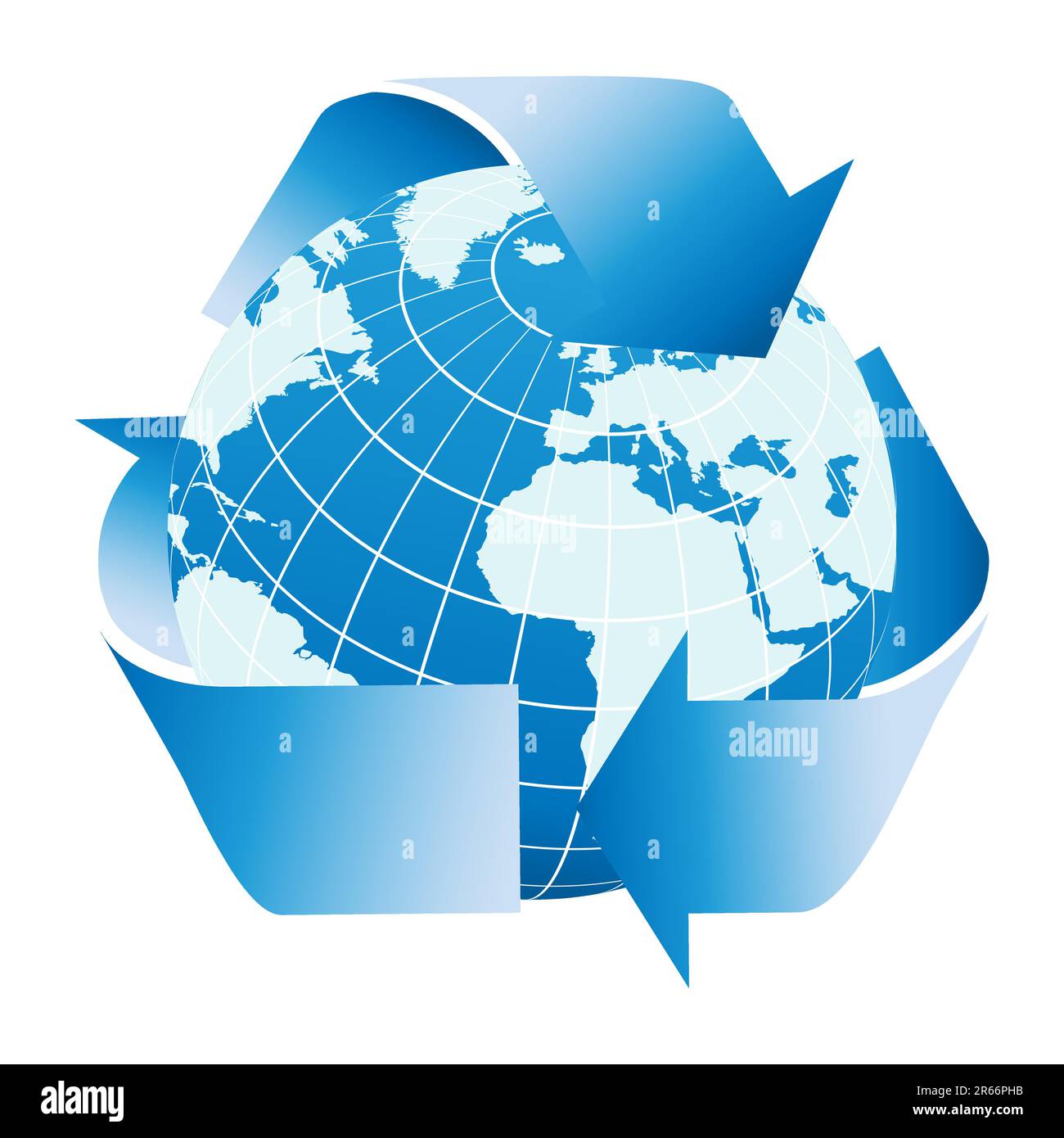 Globe of the Earth with recycle symbol, fully editable vector ...