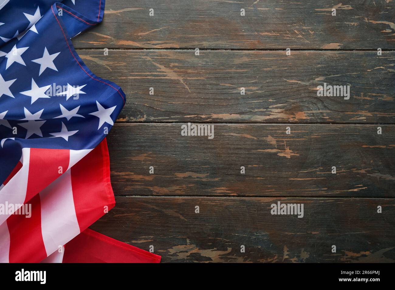 4th of July American Independence Day. American flag on black old ...