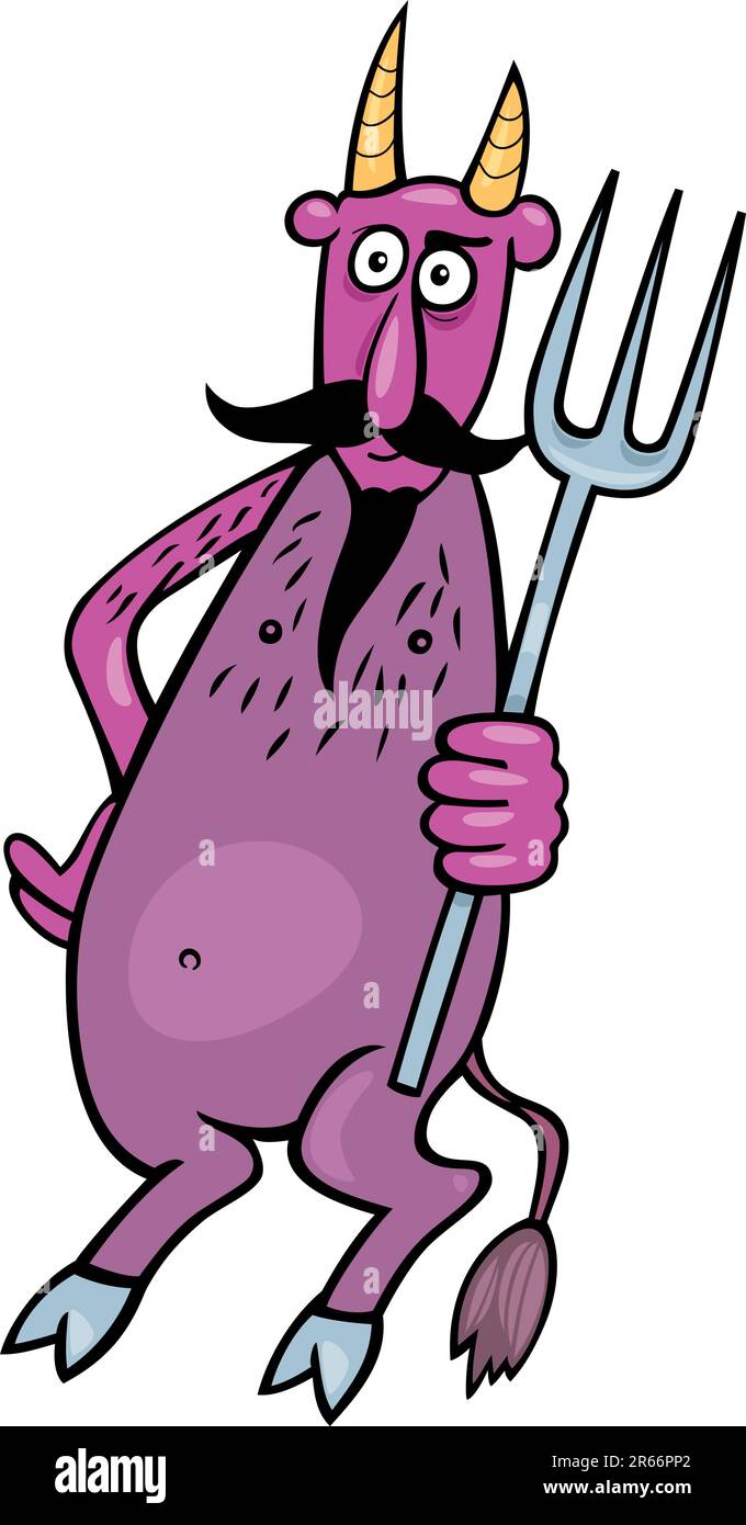 Cartoon devil fork hi-res stock photography and images - Alamy