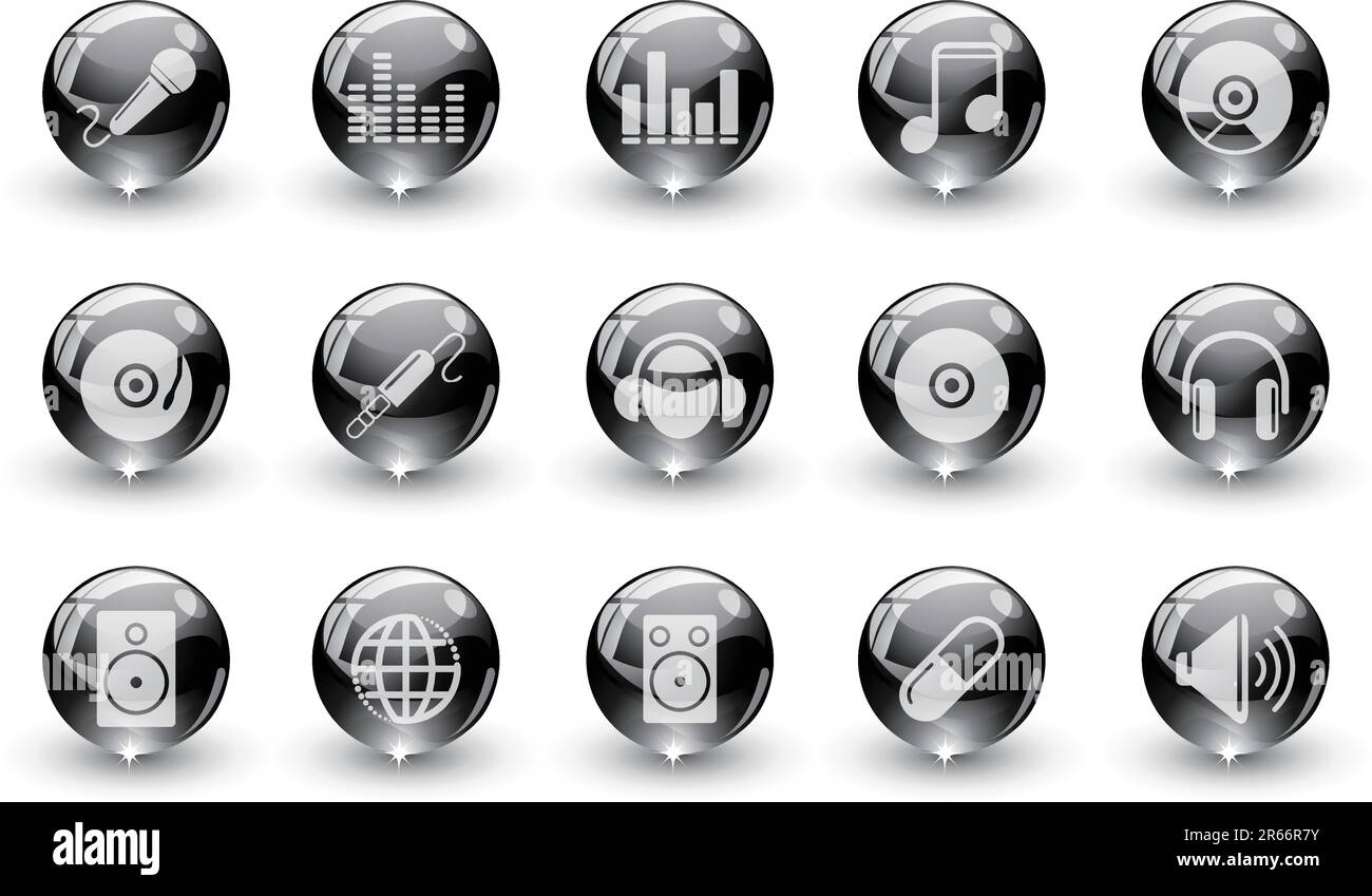 Music and Dance icons black crystal Series Stock Vector Image & Art - Alamy