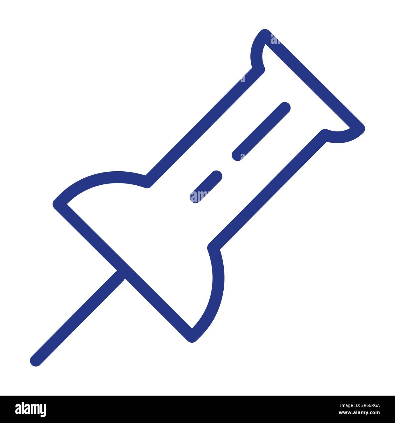 Pushpin Icon. Thin Line With Blue Fill Design. Vector Illustration ...