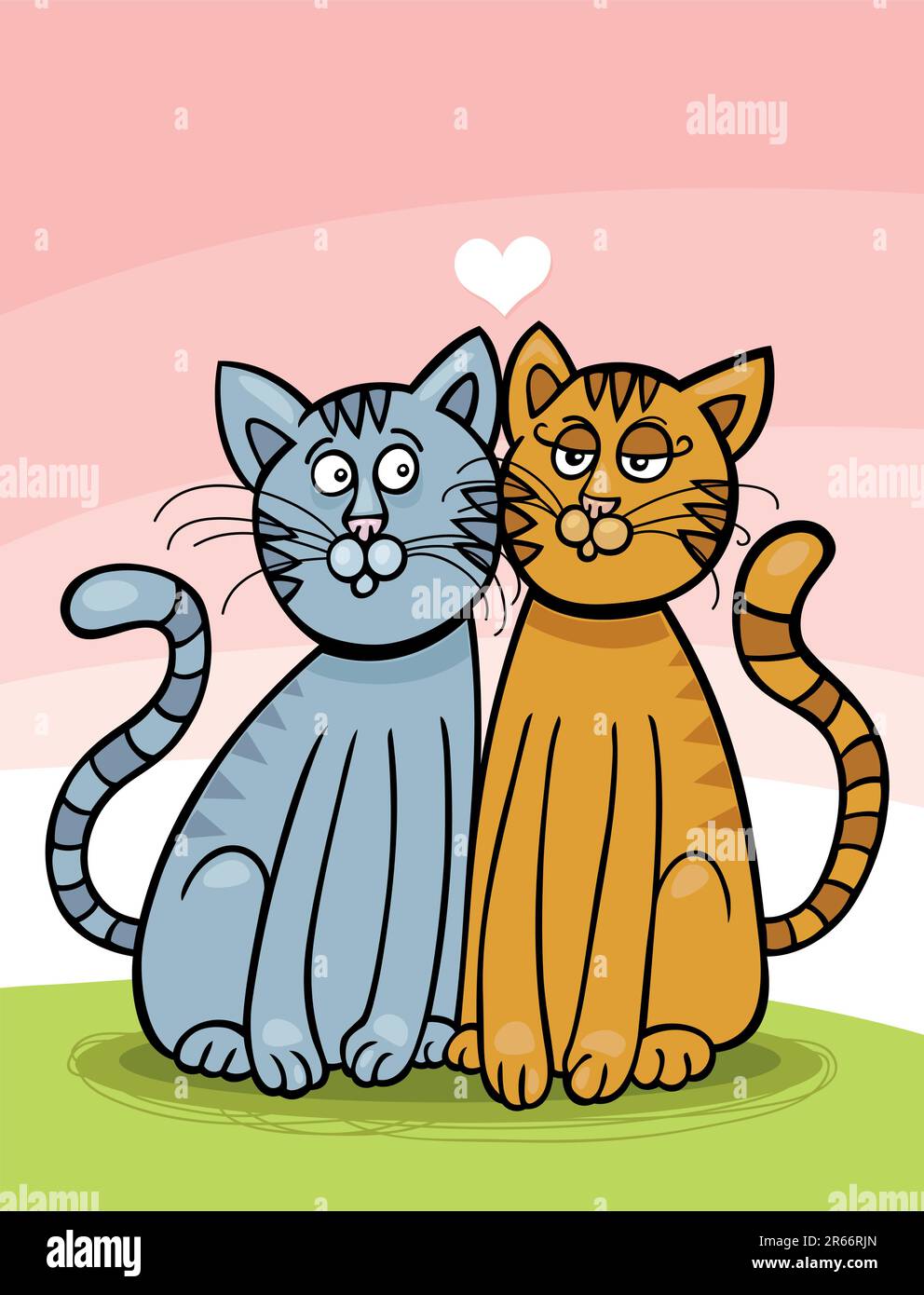 Illustration of two Cats in Love Stock Vector Image & Art - Alamy