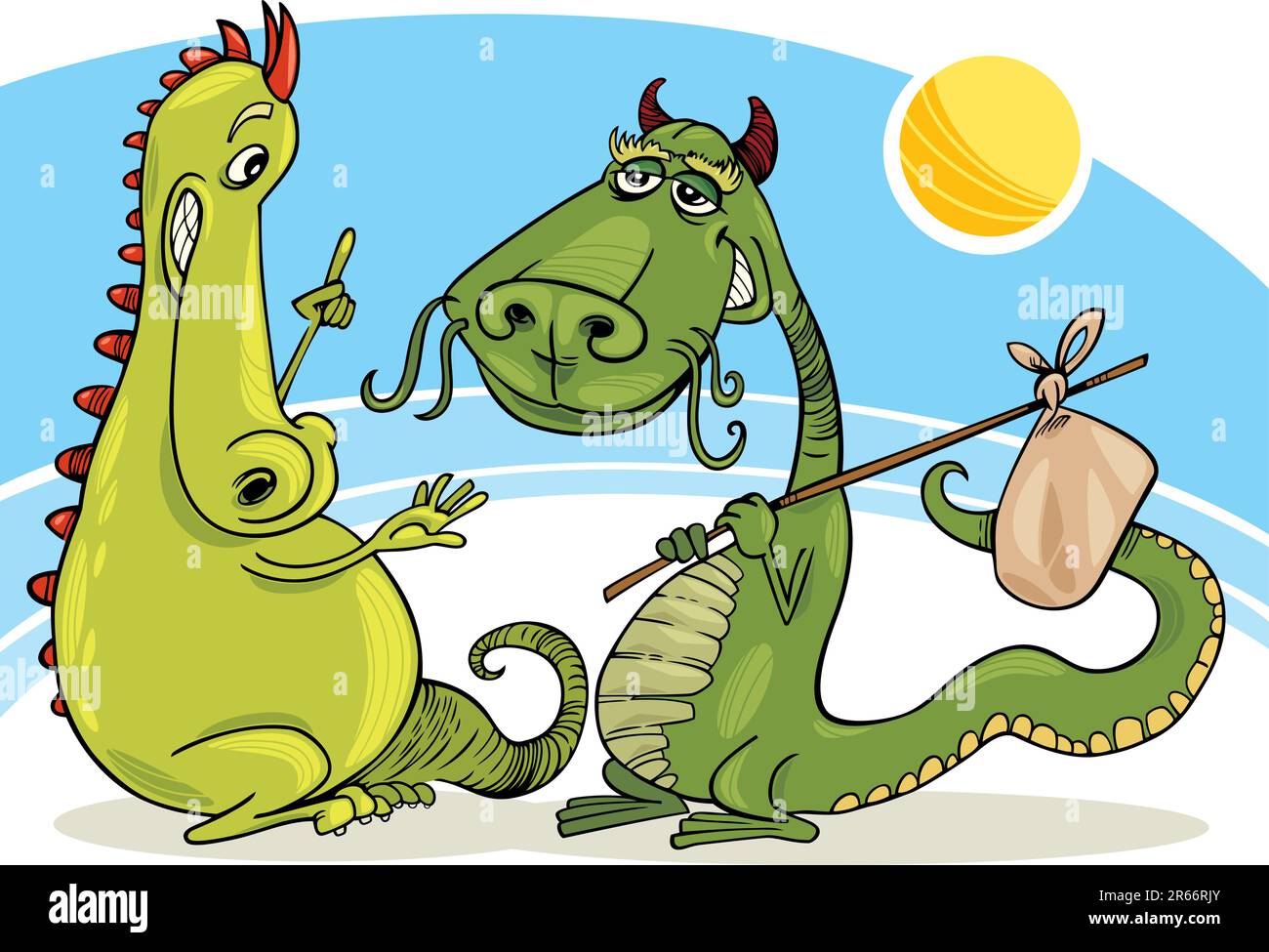 Illustration of two dragons talking Stock Vector Image & Art - Alamy