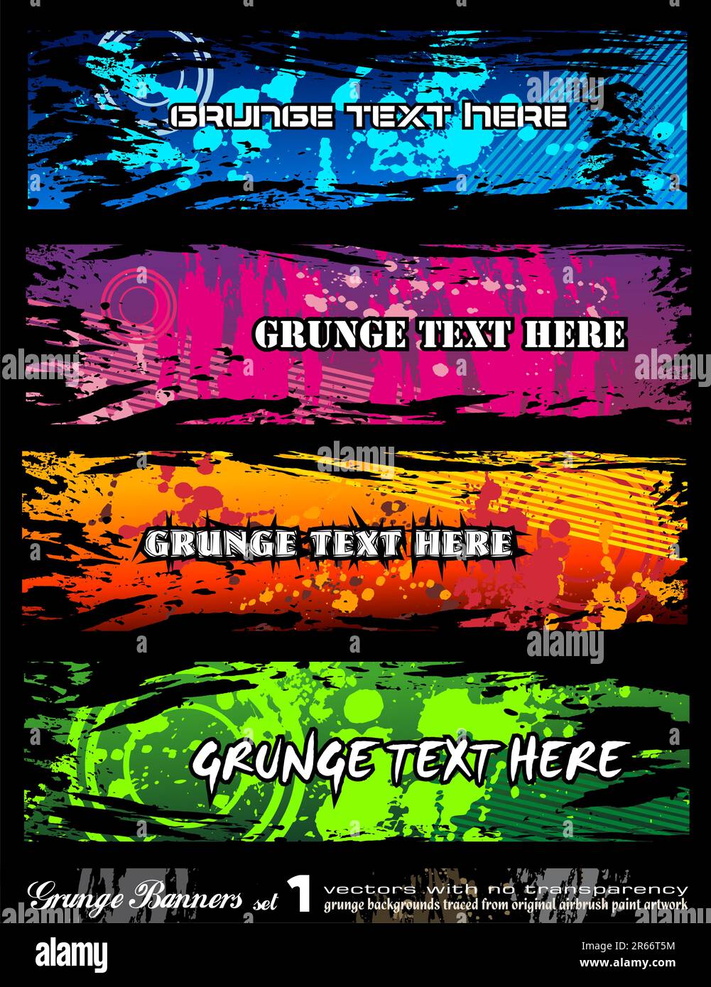 Abstract Urban Style Grunge Banners with rainbow colours Stock Vector ...