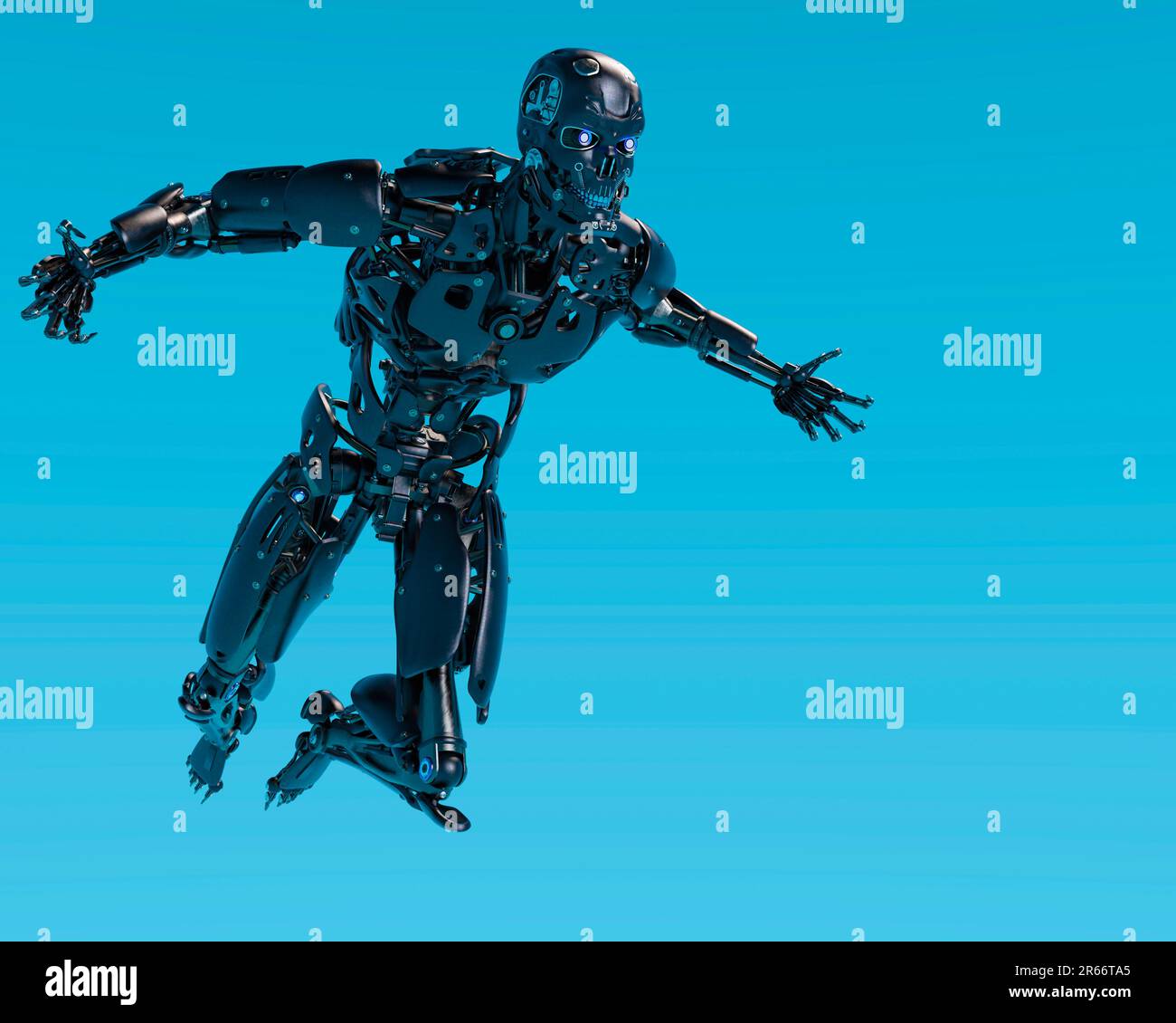 super cyborg skull mega jump, 3d illustration Stock Photo - Alamy