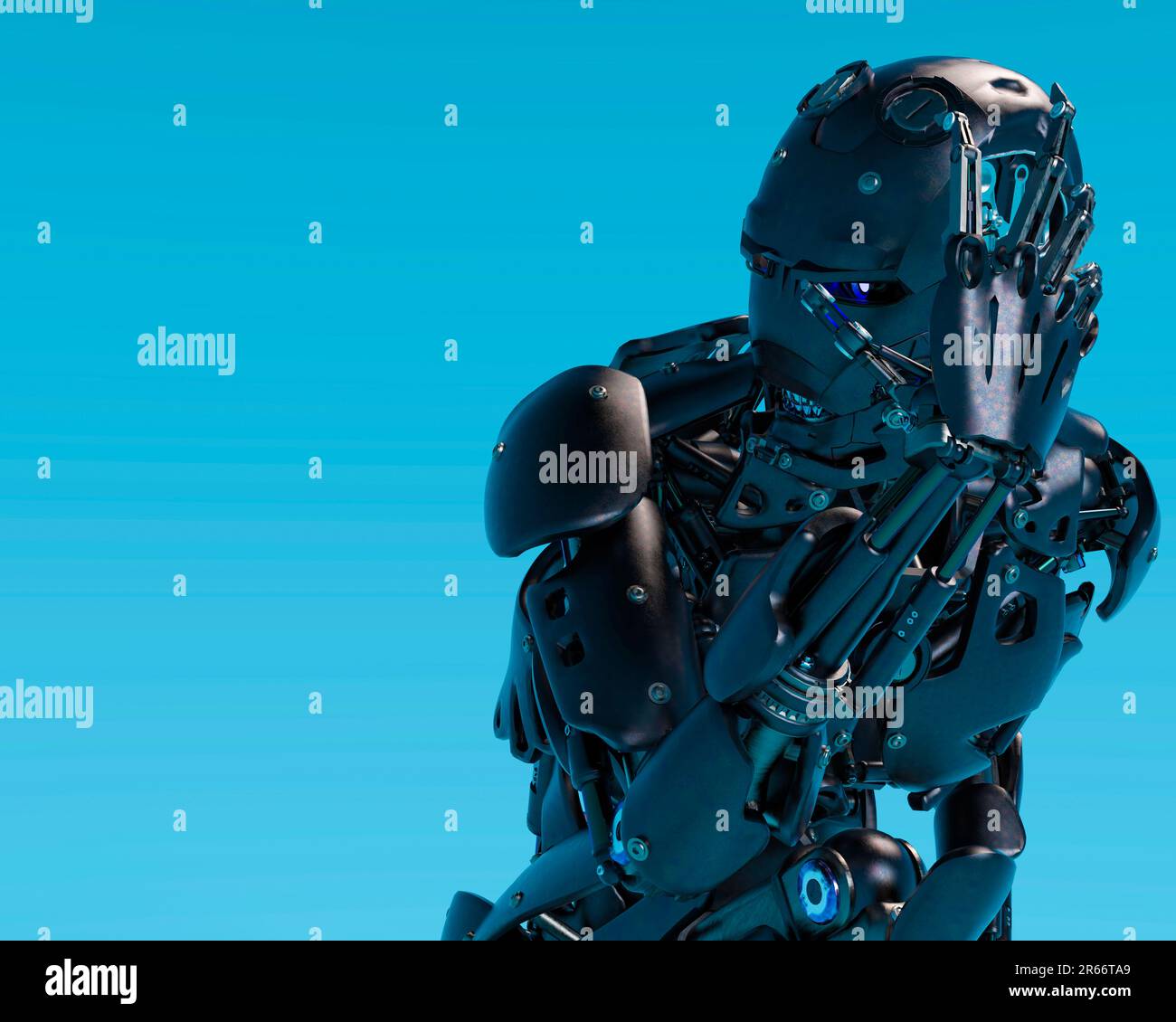 super cyborg dramatic, 3d illustration Stock Photo - Alamy