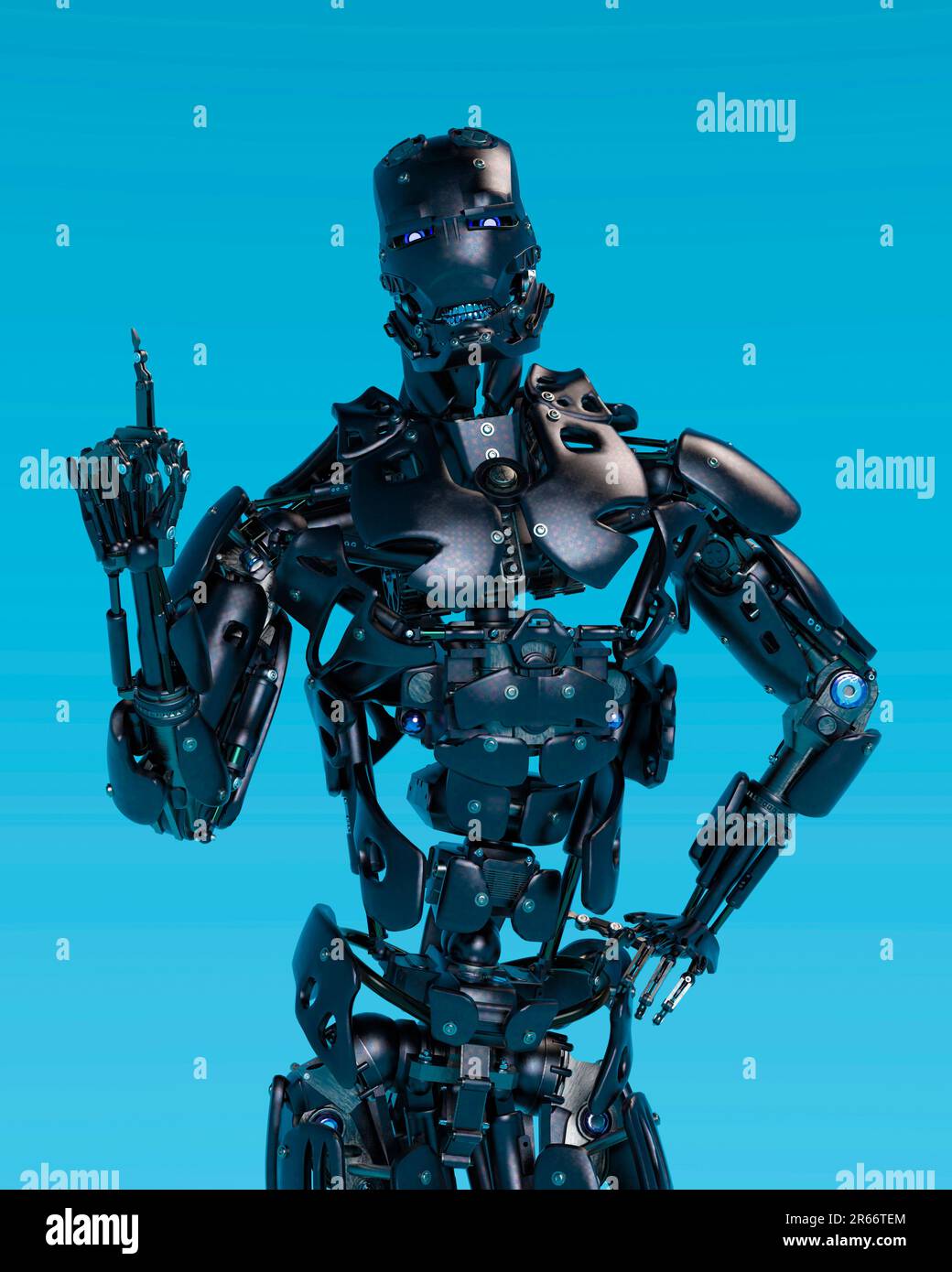 super cyborg I am the number one, 3d illustration Stock Photo - Alamy