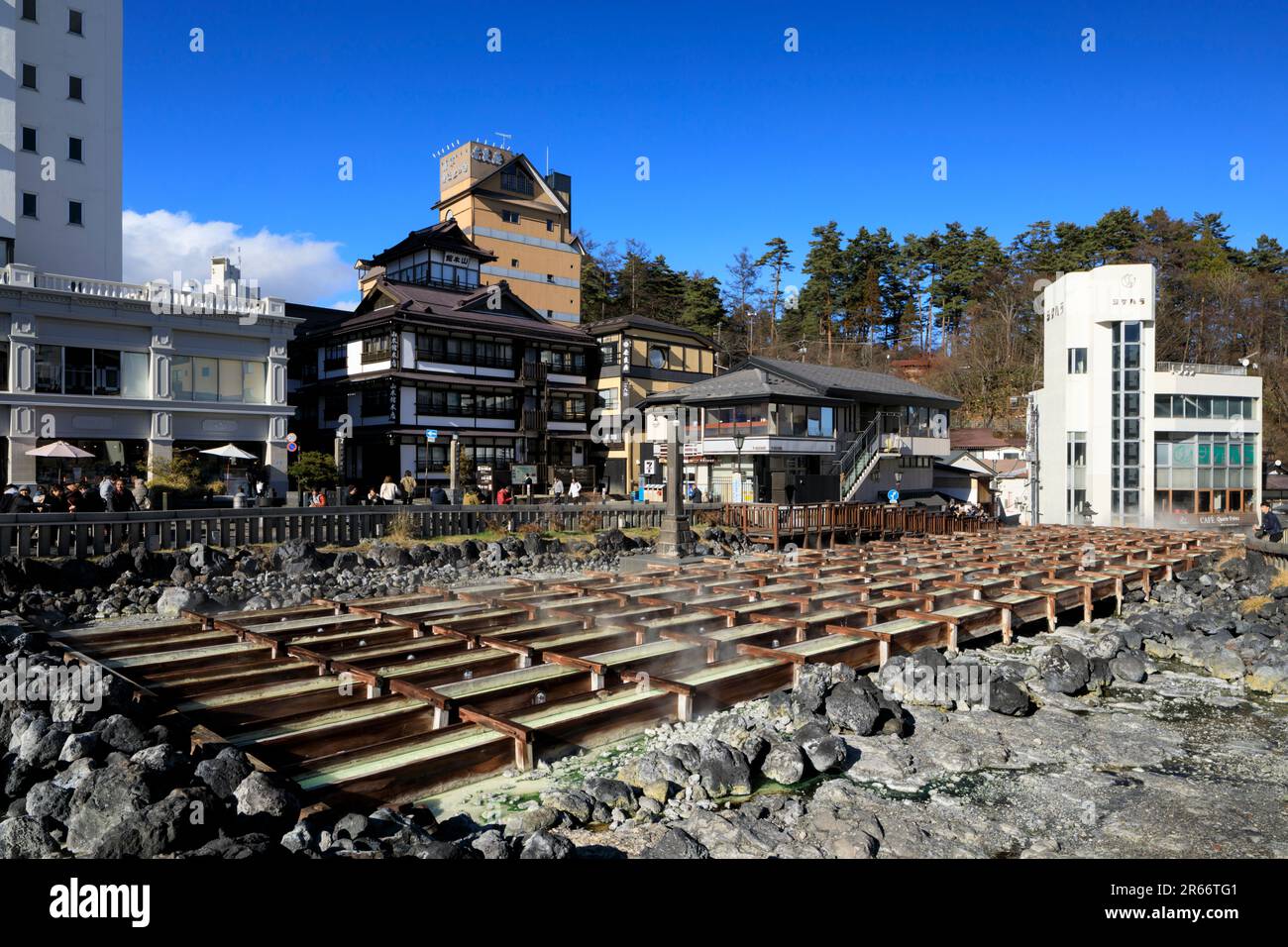 Kusatsu Onsen’s hot water field Stock Photo - Alamy