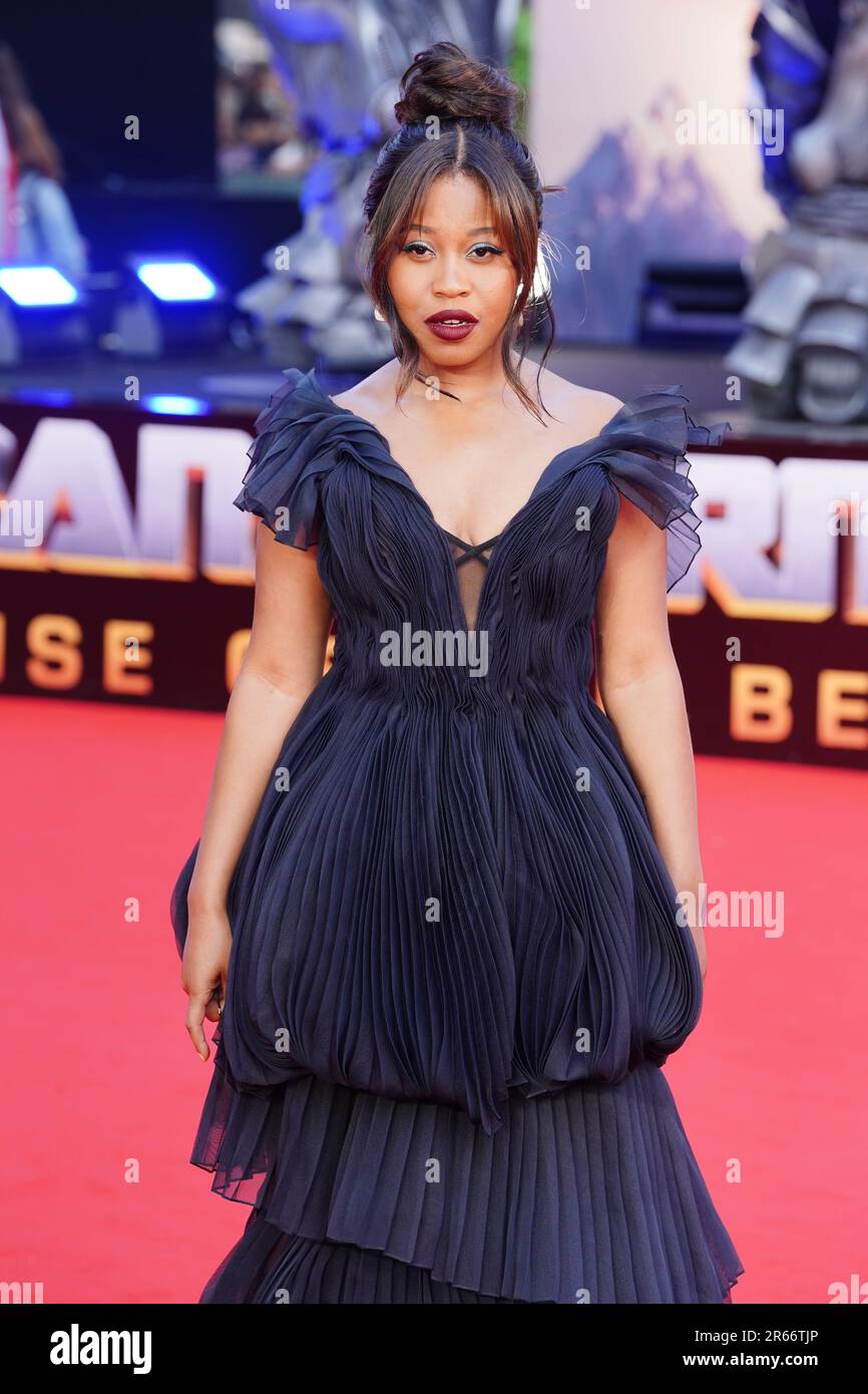 Dominique Fishback attends the premiere of Transformers: Rise Of The ...