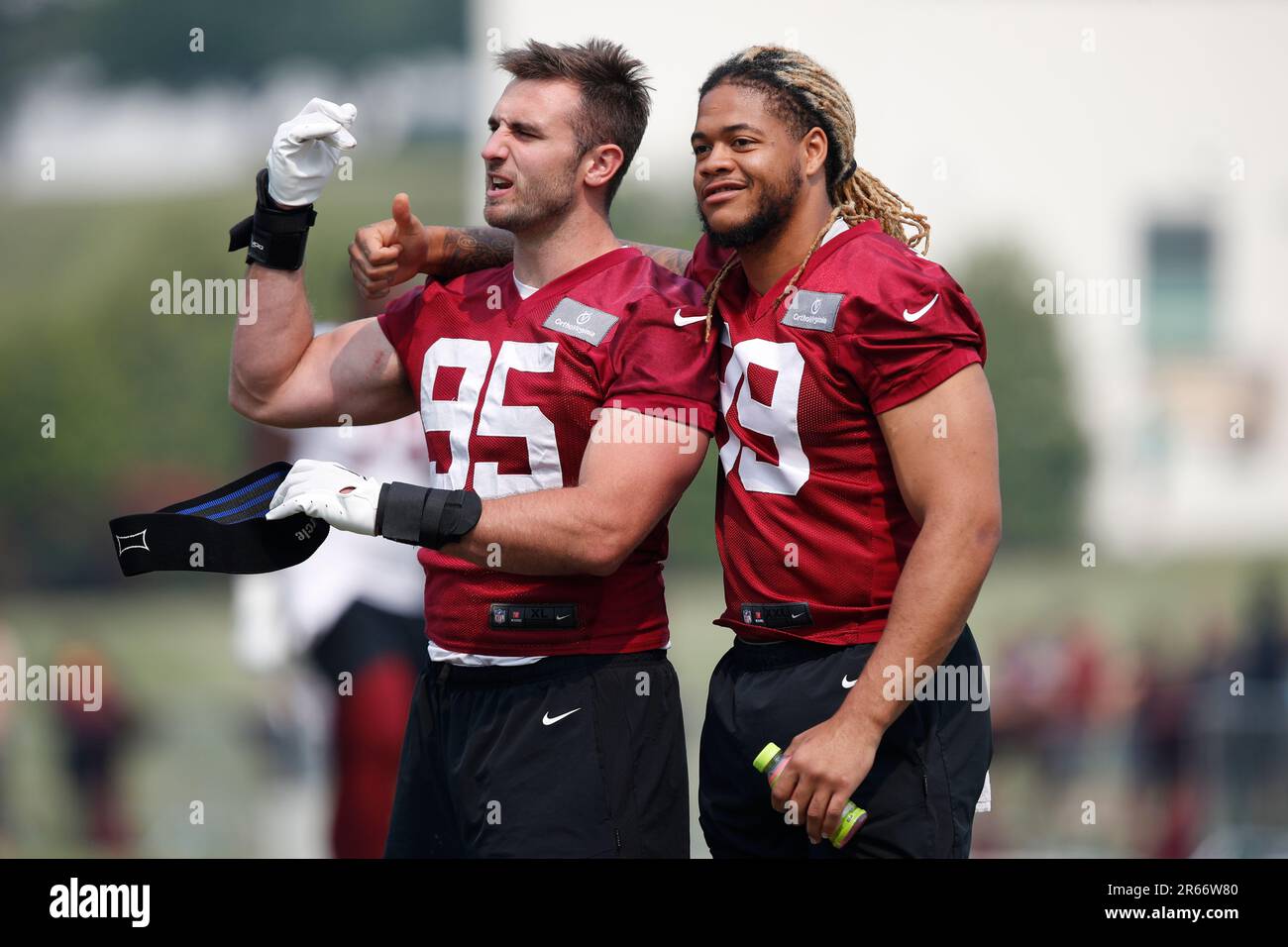 Washington Commanders defensive ends Casey Toohill and Chase Young are ...