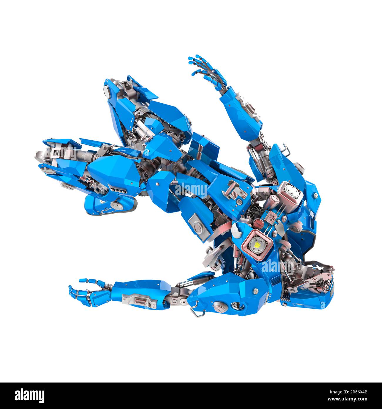 cyber mech is falling down top view, 3d illustration Stock Photo - Alamy