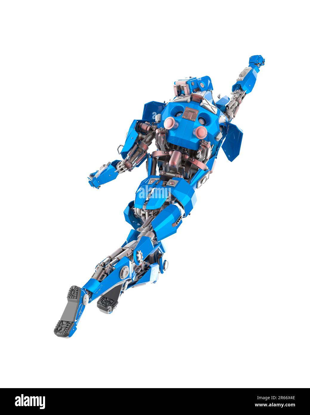 cyber mech is flying away, 3d illustration Stock Photo - Alamy