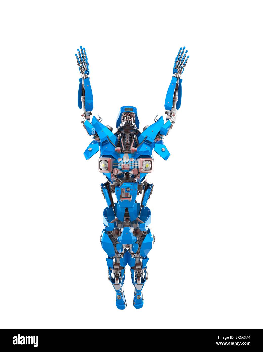 cyber mech is just flying bottom view, 3d illustration Stock Photo - Alamy