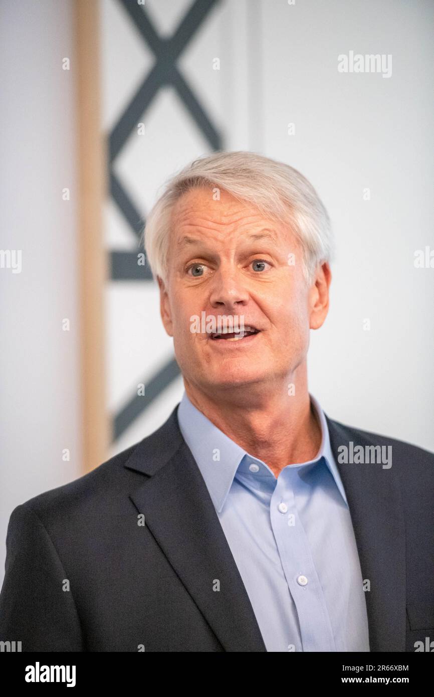 Laakdal, 07 June 2023. Nike CEO John Donahoe is seen during a visit to ...