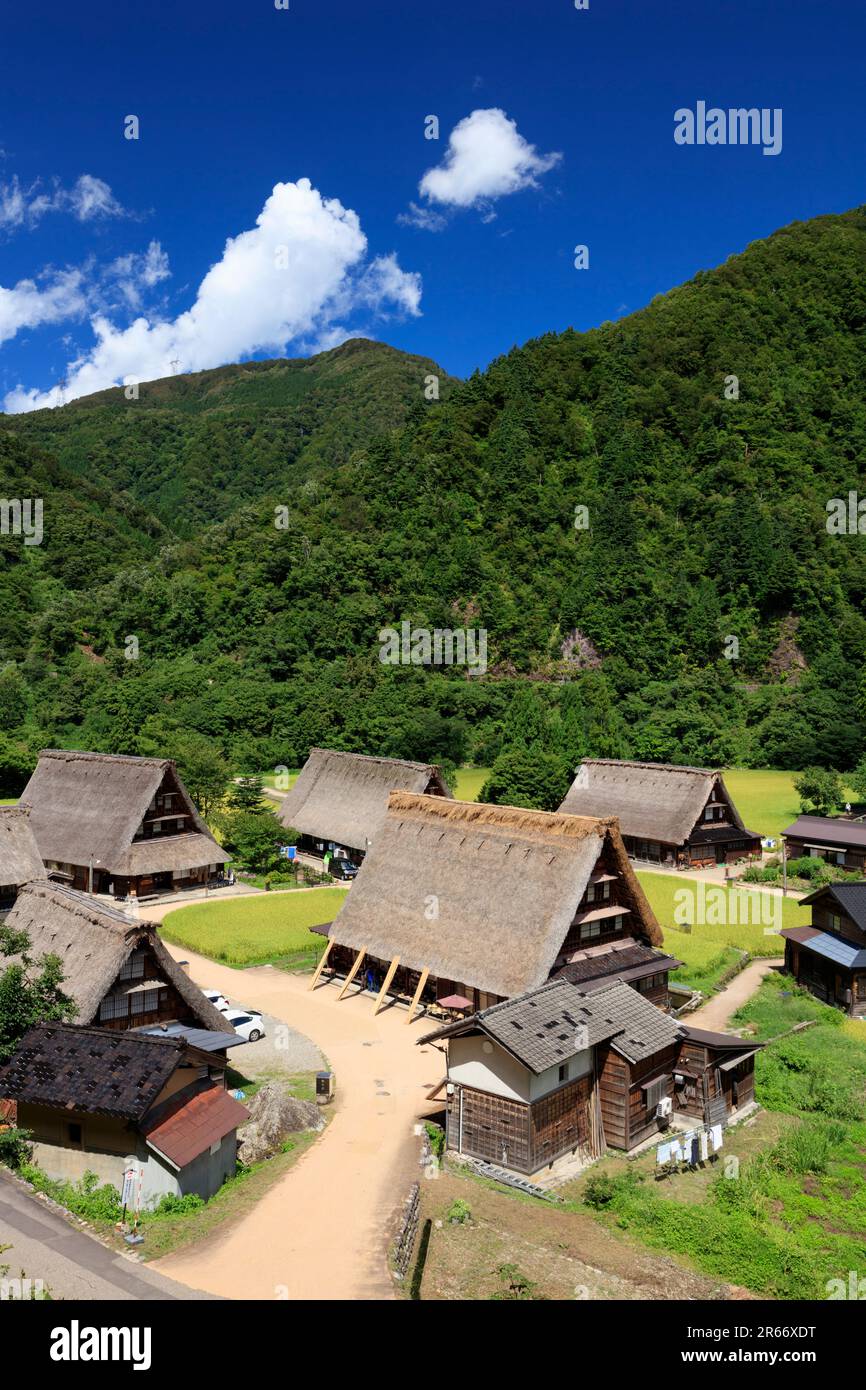 Suganuma Gasshozukuri Village in clear autumn weather Stock Photo - Alamy