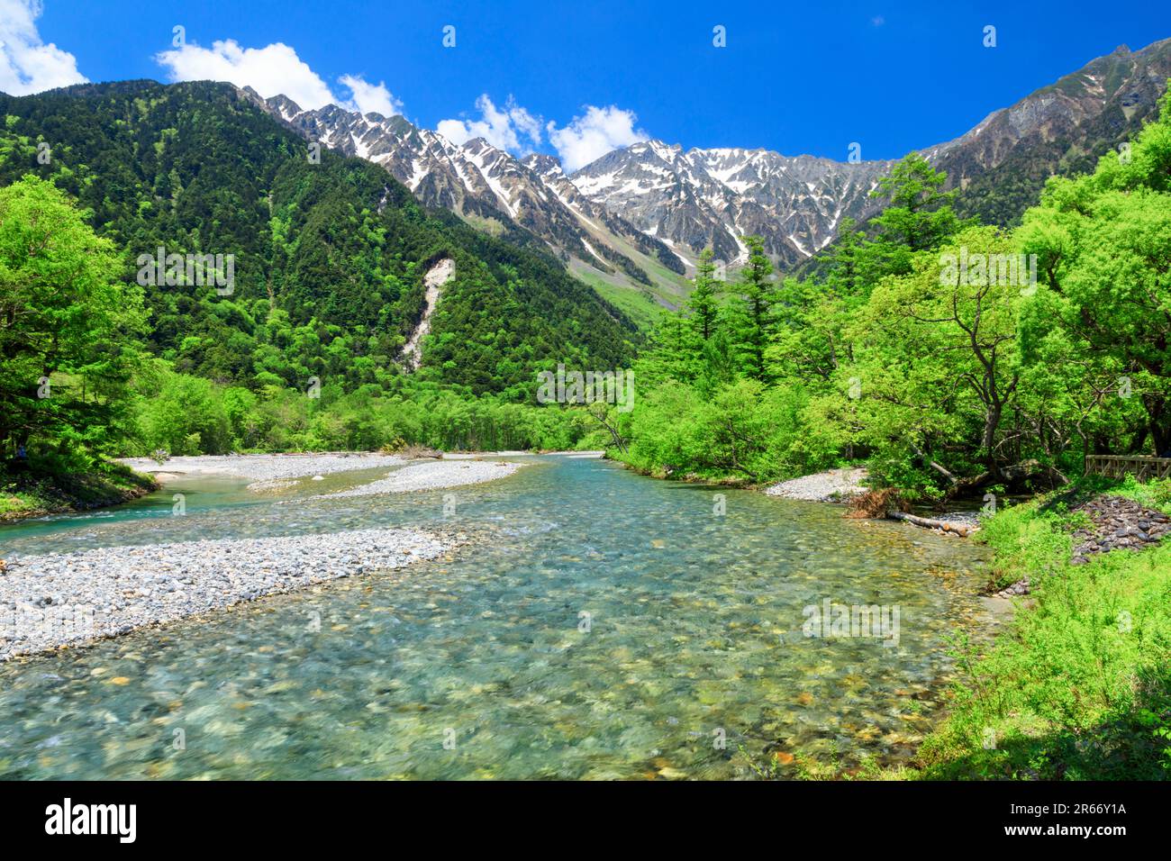 Azusagawa River and Hotaka mountains Stock Photo - Alamy