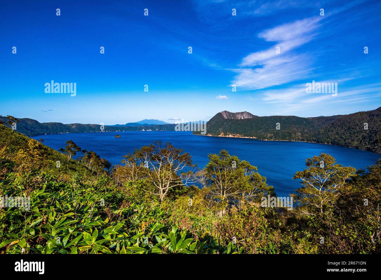 Lake Mashu and Mt. Mashu, Clouds Stock Photo - Alamy