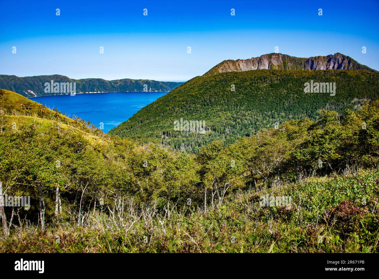 Mount Mashu and Lake Mashu Ko Stock Photo - Alamy