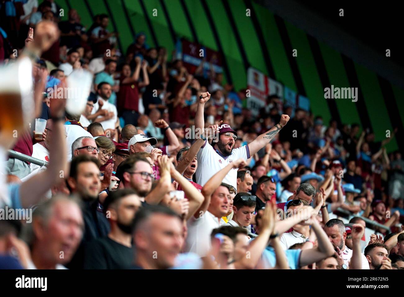 West Ham United fans in the stands before the UEFA Europa Conference ...
