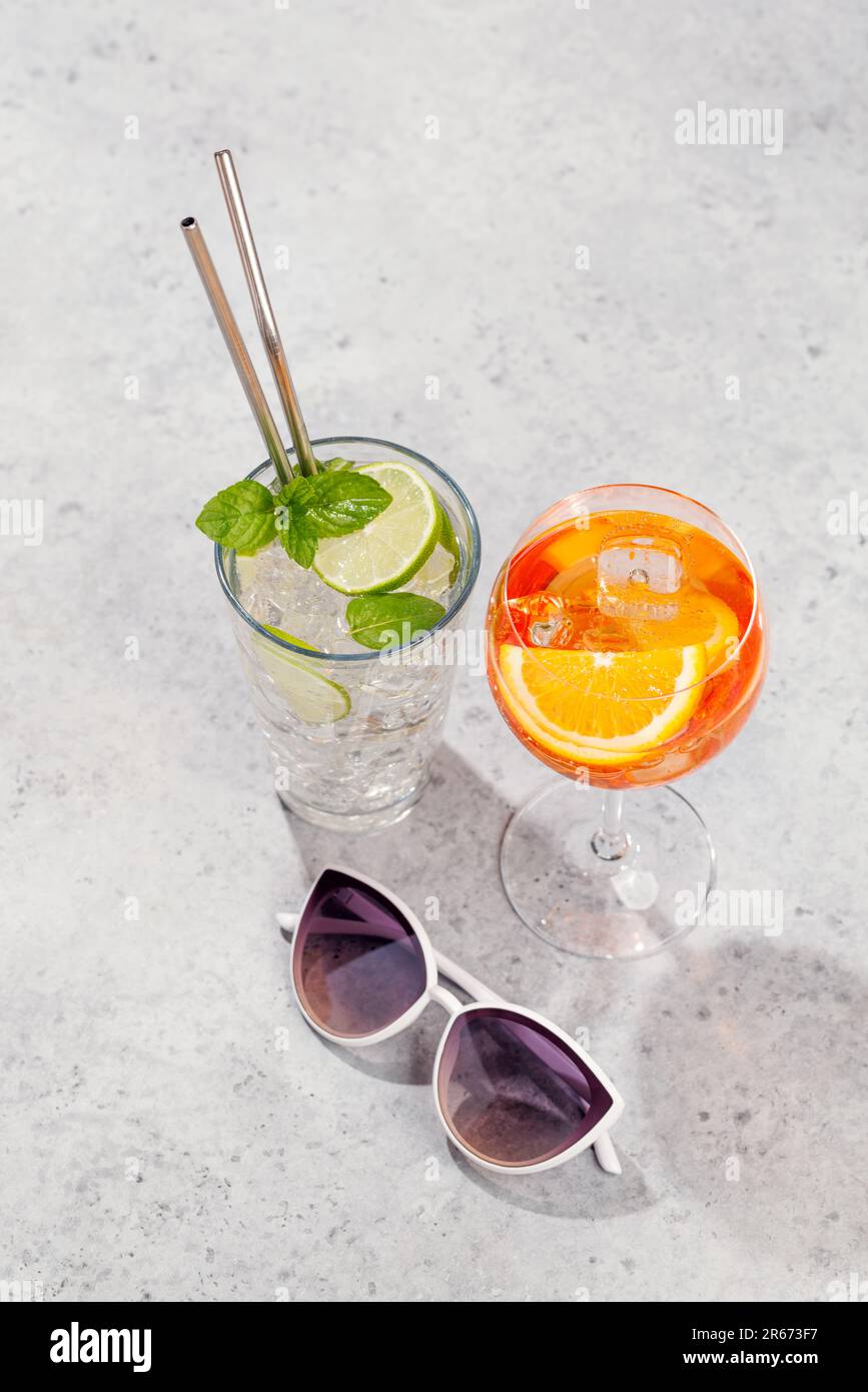 Refreshing cocktails on a sunny day, the perfect summer vacation. View ...