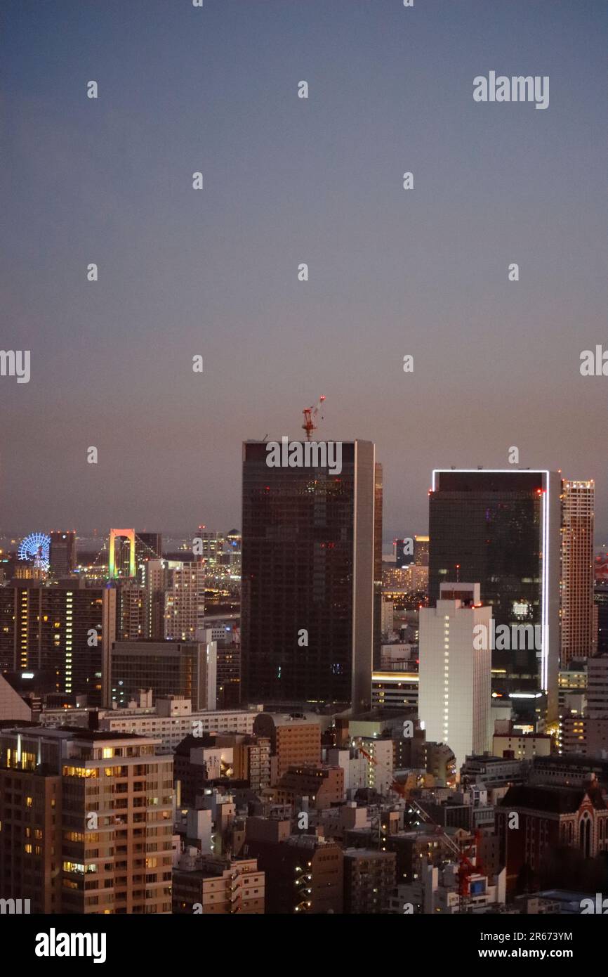 Night view from Azabu Juban toward Odaiba Stock Photo - Alamy