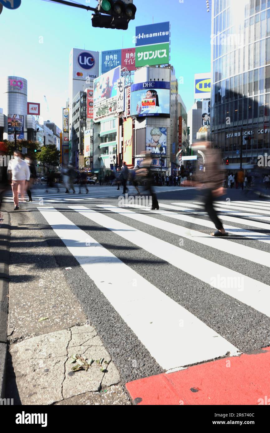 Pedestrian crossing at Shibuya Scramble Crossing Stock Photo - Alamy