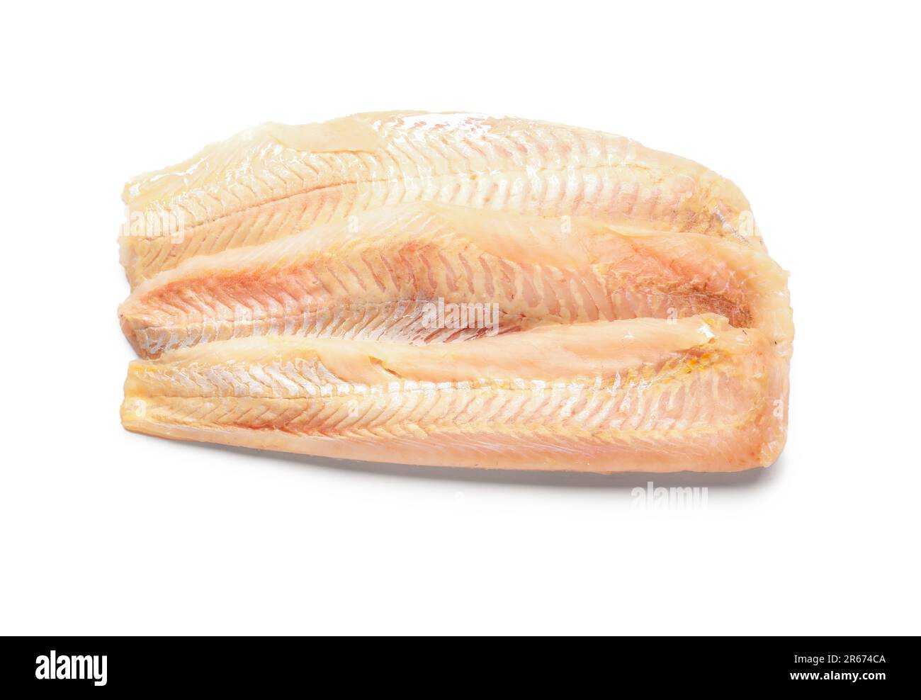 Raw codfish fillet isolated on white background Stock Photo - Alamy