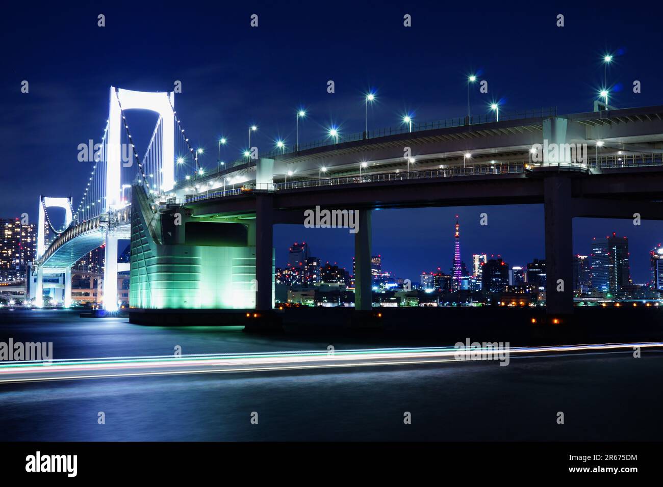 Rainbow Bridge and Tokyo Tower Stock Photo - Alamy