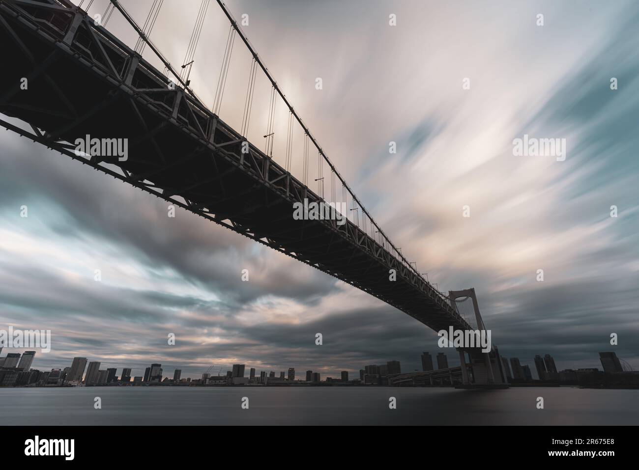 Rainbow Bridge and Flowing Clouds Stock Photo - Alamy