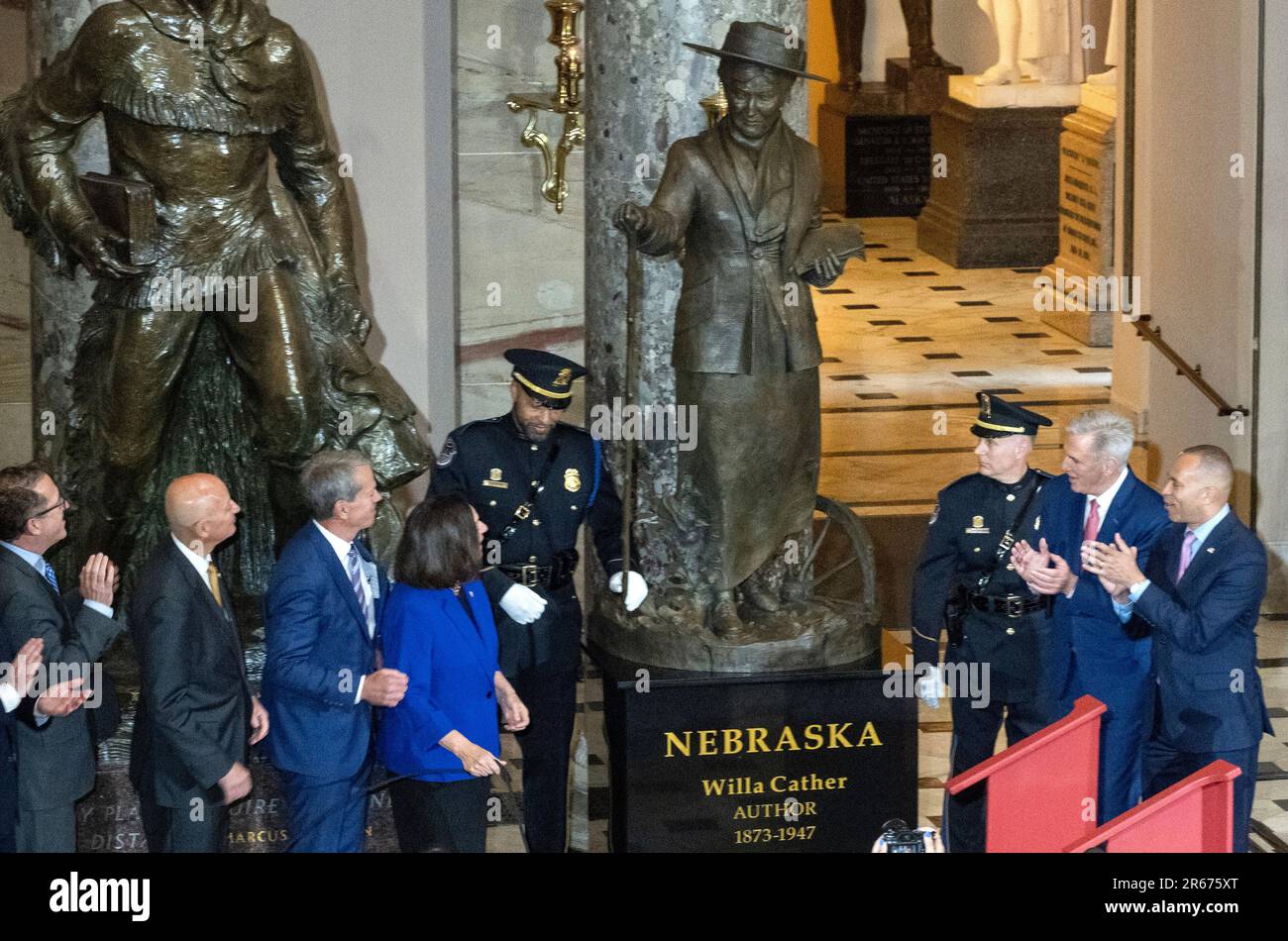 The statue honoring American writer Willa Cather of Nebraska is ...