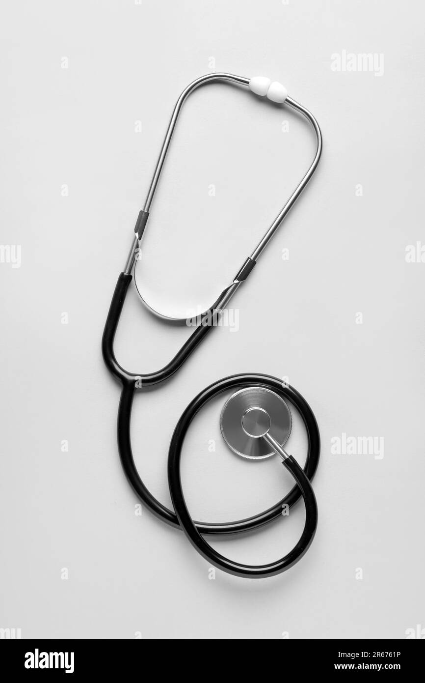 Modern stethoscope on light background Stock Photo - Alamy