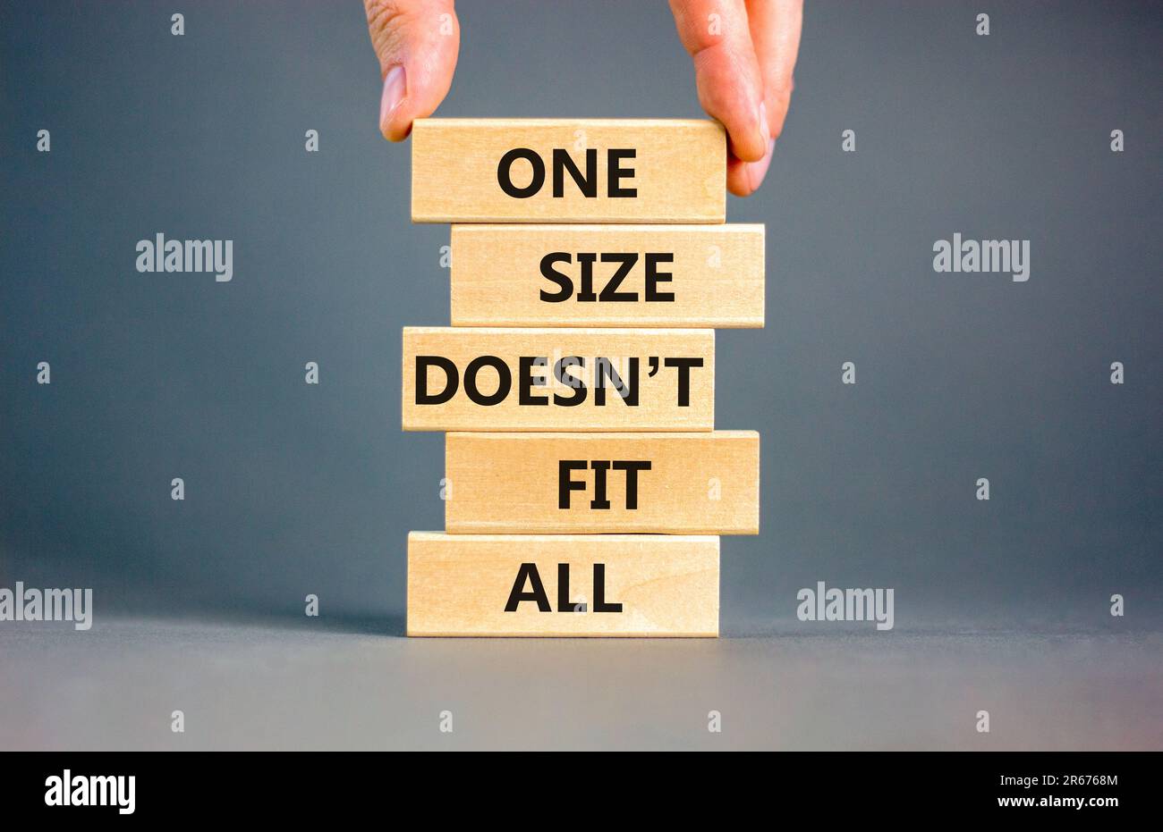 One size does not fit all symbol. Concept words One size does not fit ...