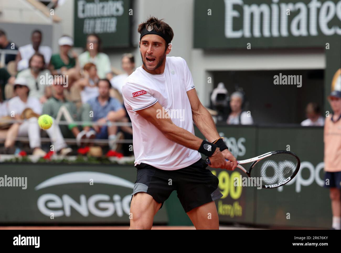 Paris, France. 07th June, 2023. Tomas Martin Etcheverry of Argentina plays against Alexander ...
