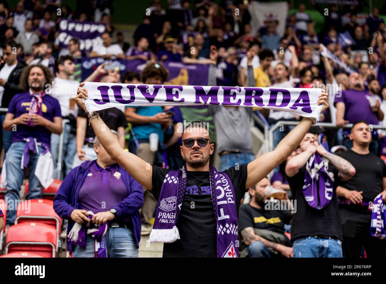 Prague, Czech Republic. 07th June, 2023. Fiorentina fans seen on the ...