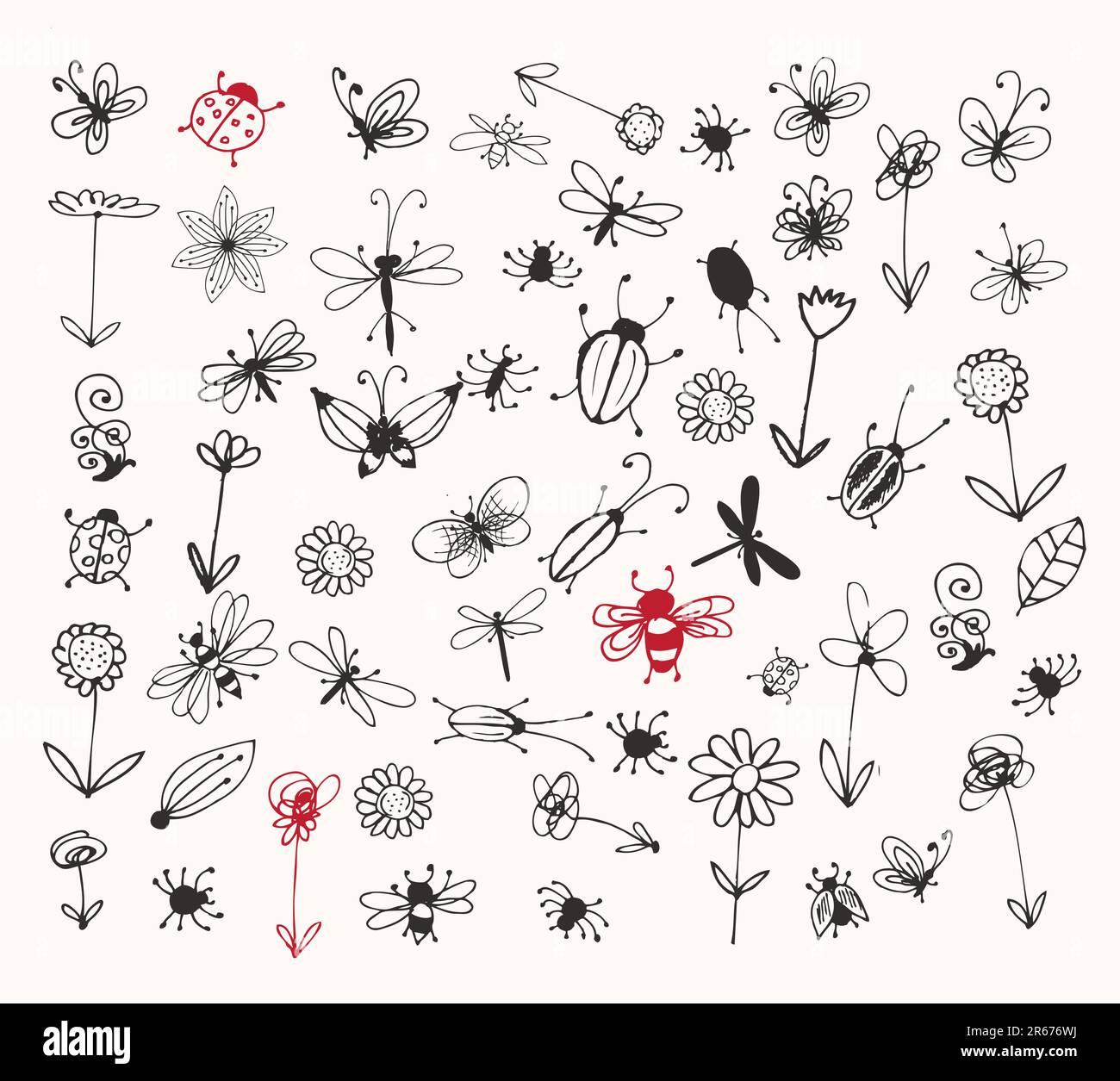 Insect sketch collection for your design Stock Vector Image & Art - Alamy