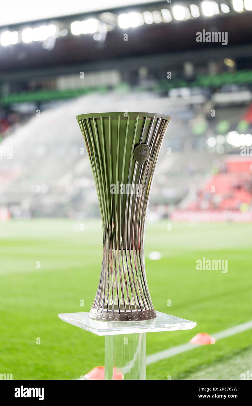 Uefa europa conference league trophy hi-res stock photography and ...