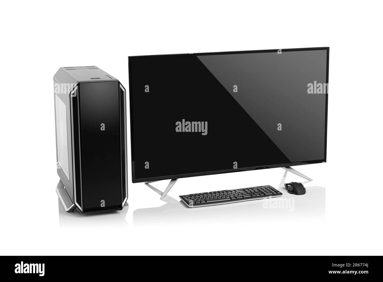 Desktop Computer isolated on white background Stock Photo - Alamy