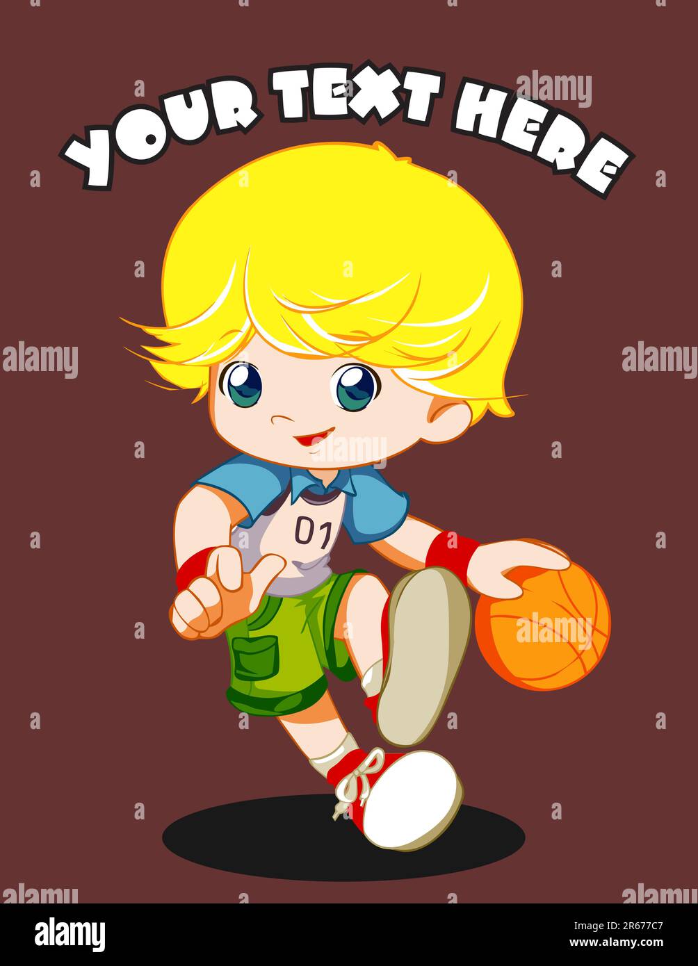 a vector illustration of a cute boy playing Stock Vector Image & Art ...