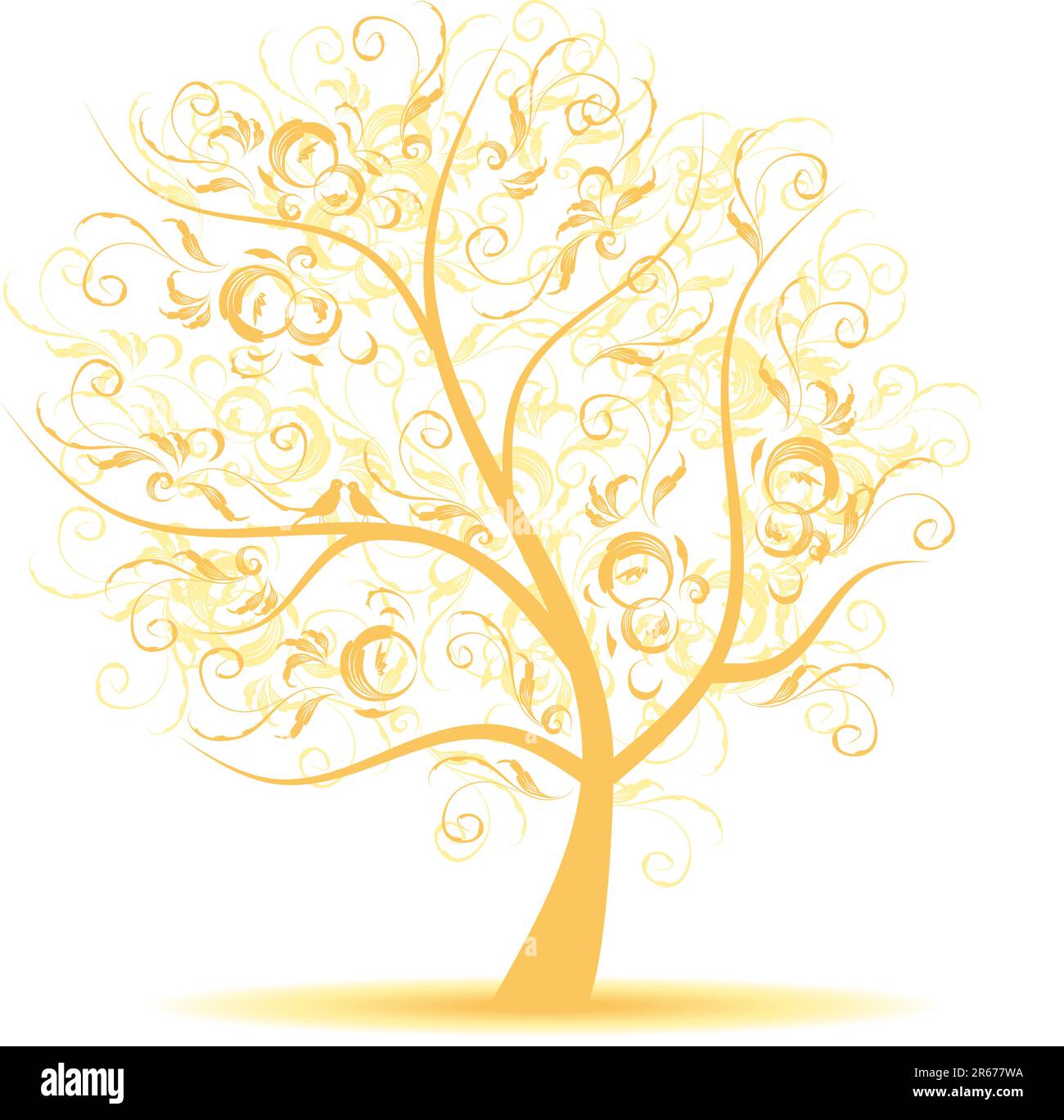 Art tree beautiful, black silhouette Stock Vector Image & Art - Alamy