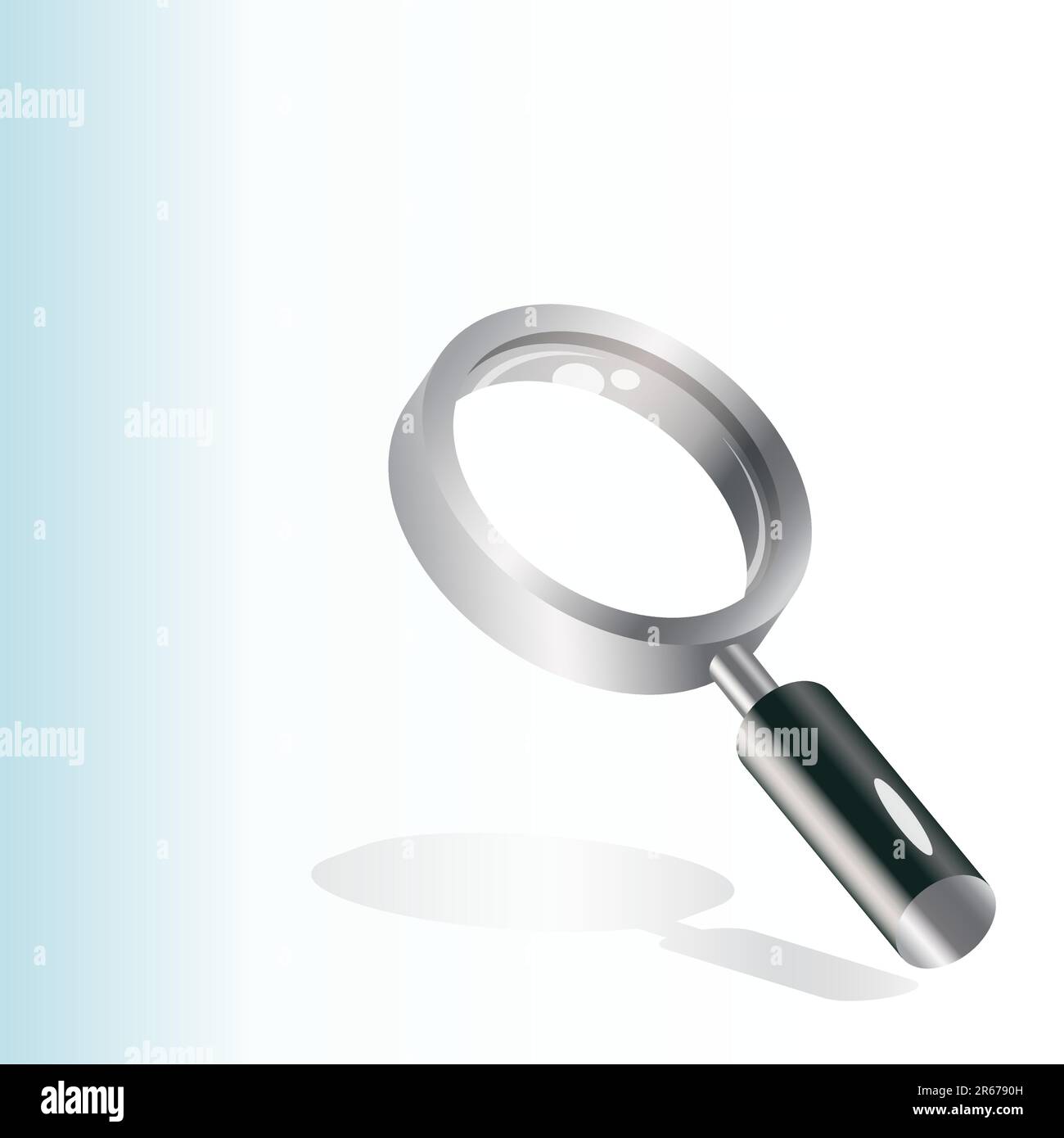 vector illustration of a magnifying glass over white background.How ...