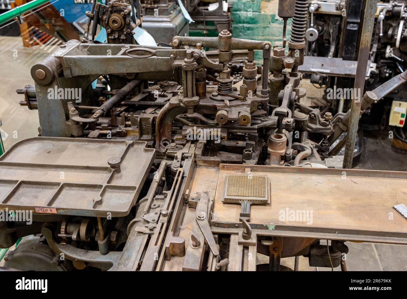 A large industrial machine located within a factory setting, featuring ...