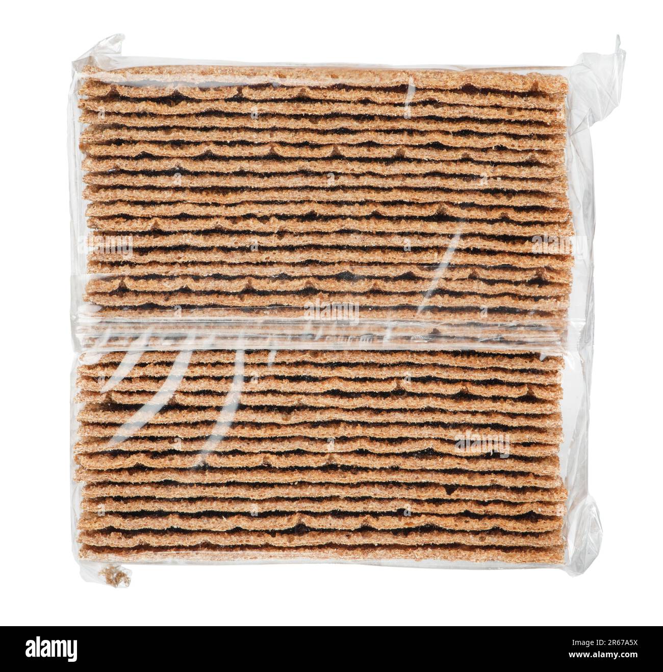 Rye chips on a white isolated background. Rye chips are packed in a ...