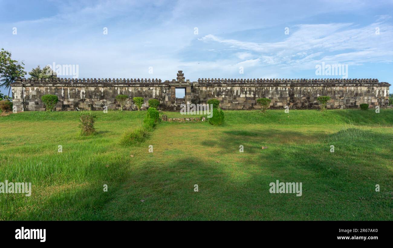 The fence of the hall of the palace of the Ratu Boko Temple, Sleman ...