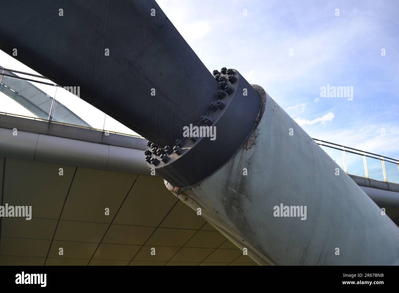 This metal pipe is riveted together inside a building Stock Photo - Alamy