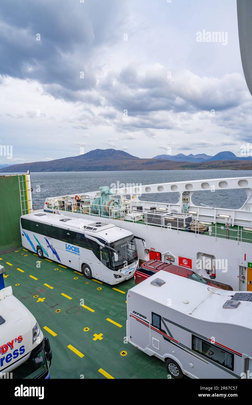 lThe west coast of Scotland near Ullapool from the car deck of the ...