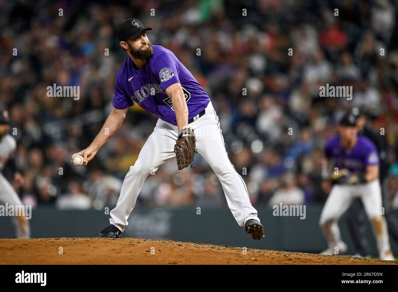 DENVER, CO - JUNE 6: Colorado Rockies relief pitcher Jake Bird (59 ...