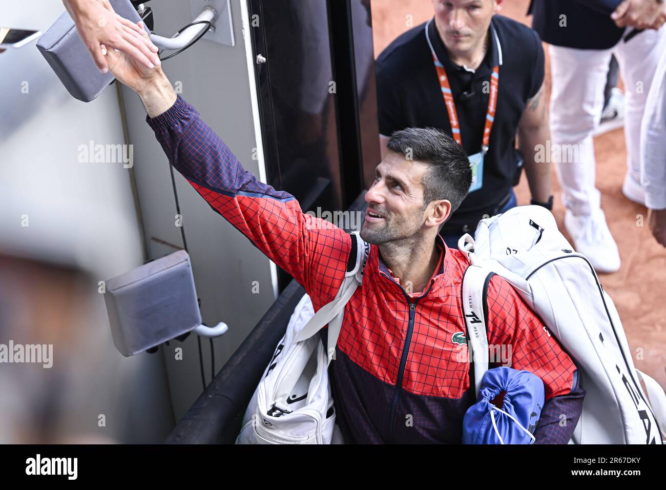 Paris, France - 07/06/2023, Novak Djokovic signs autographs for fans ...