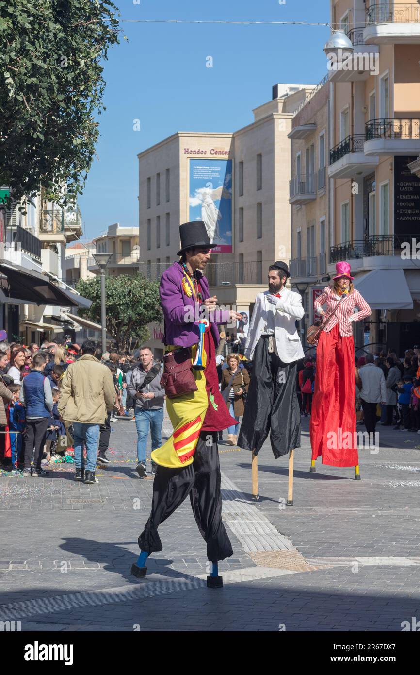 Heraklion, Crete Greece February 19, 2023: Carnival parade in Heraklion ...