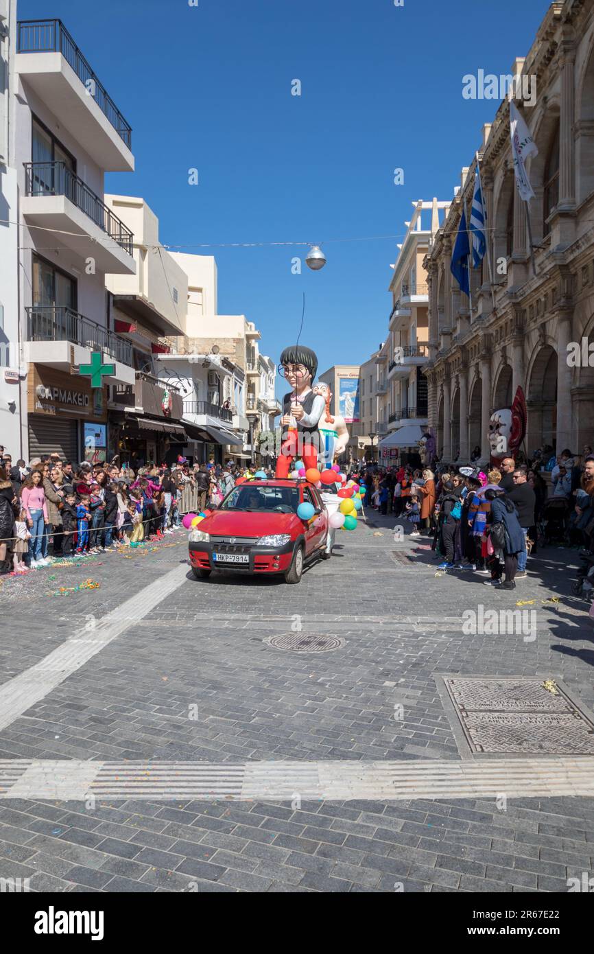 Heraklion, Crete Greece February 19, 2023: Carnival parade in Heraklion ...