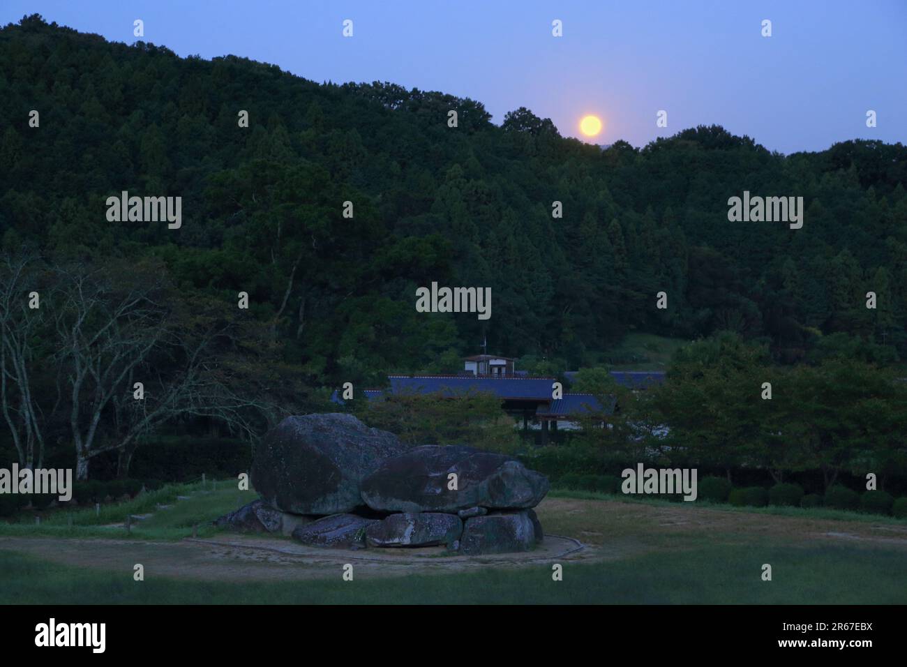 Ishibutai Kofun Tomb and the Mid-Autumn Moon Stock Photo - Alamy